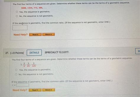 Solved The First Four Terms Of A Sequence Are Given