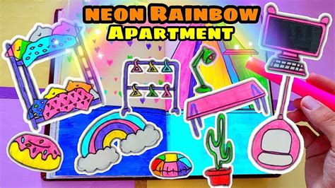 Diy Neon Rainbow Apartment Part 1 Toca Boca Neon Gökkuşağı Dairesi