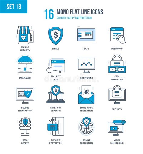 Concept Of Illustration Security And Monitoring Safety Protection Stock Vector