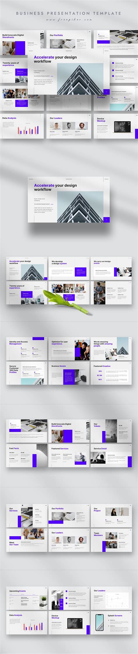 Freepiker Design Workflow Business Presentation Template