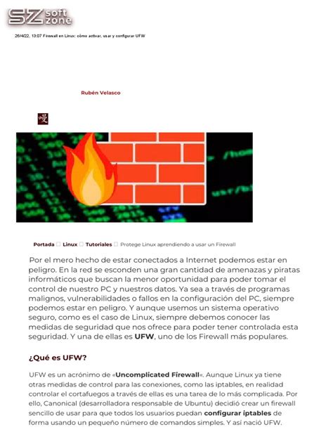 Kali Linux Firewall Cómo Activar Usar Y Configurar Ufw Pdf