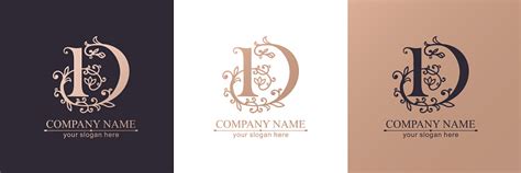 프리미엄 벡터 D 로고 몬노그램 레터링 엘리트 회사를 브랜딩하기 위한 개인 로고 또는 사인 벡터 디자인 0명에 대한 스톡 벡터