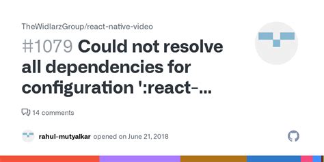 Could Not Resolve All Dependencies For Configuration React Native Videodebugpublishcopy