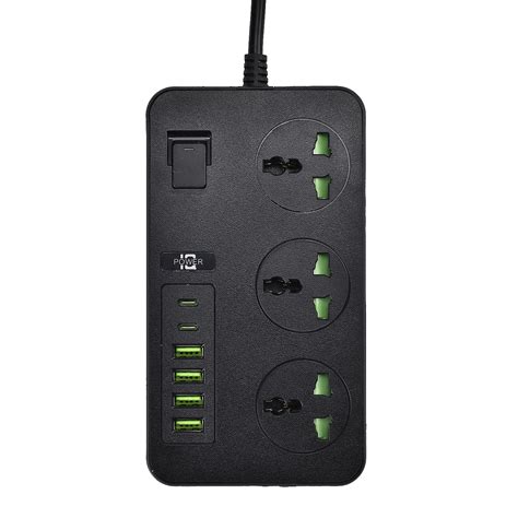 Must Have Power Plug Strip With Three 3 Pin Plug Sockets 4 X A Type And 2 X C Type Usb