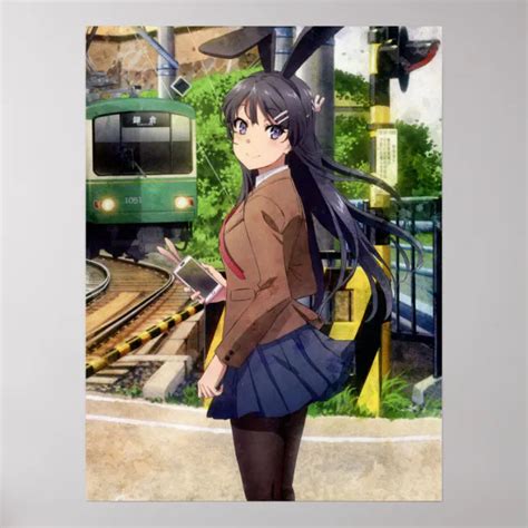 Sakurajima Mai Bunny Girl Senpai Poster Zazzle