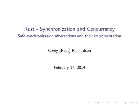 Rust Synchronization Primitives Ppt