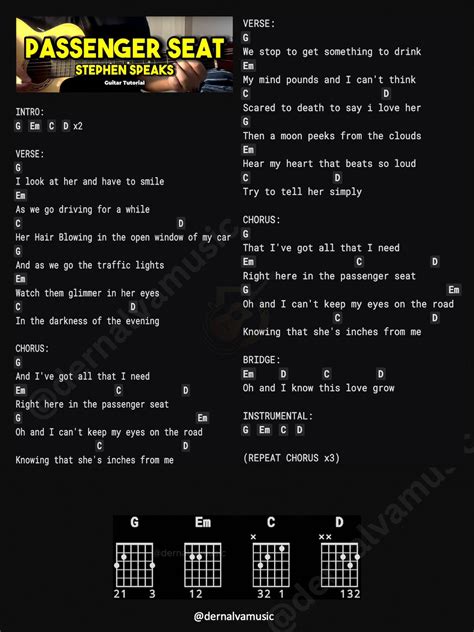 Dernalvamusic Passenger Seat Stephen Speaks Easy Guitar Chords