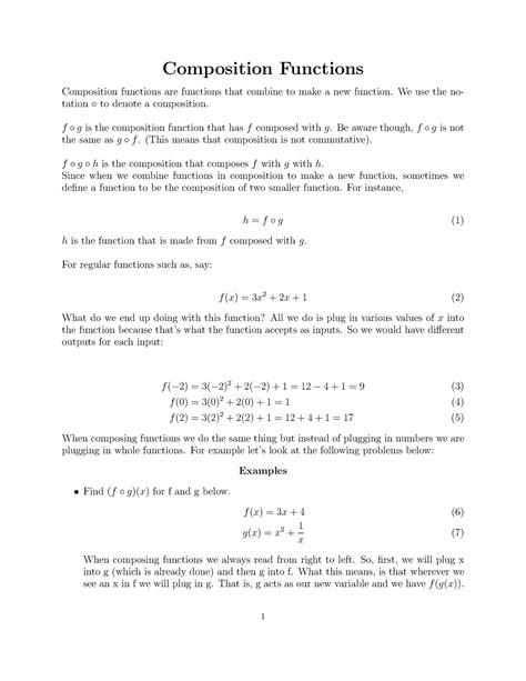 Composition Chemistry Composition Functions Composition Functions