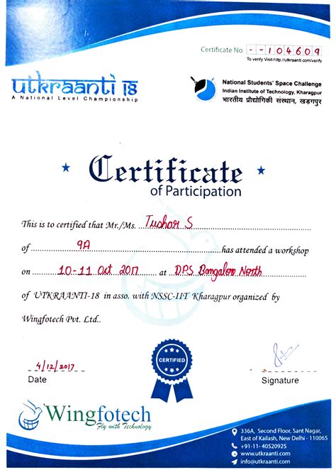 Certificates