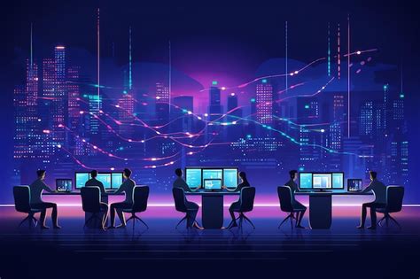 Premium Photo Programmers With Laptops Working On Code And Big Data