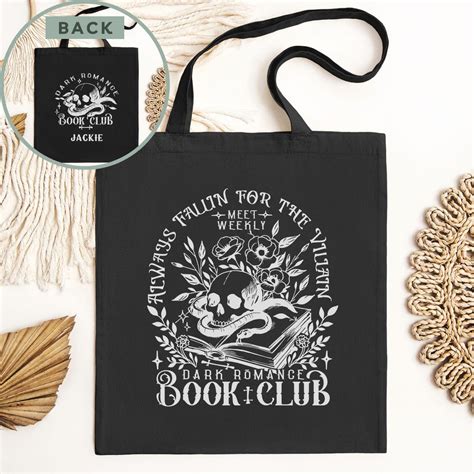 Dark Romance Book Club Tote Bag Dark Academia Bag Bookish Merch