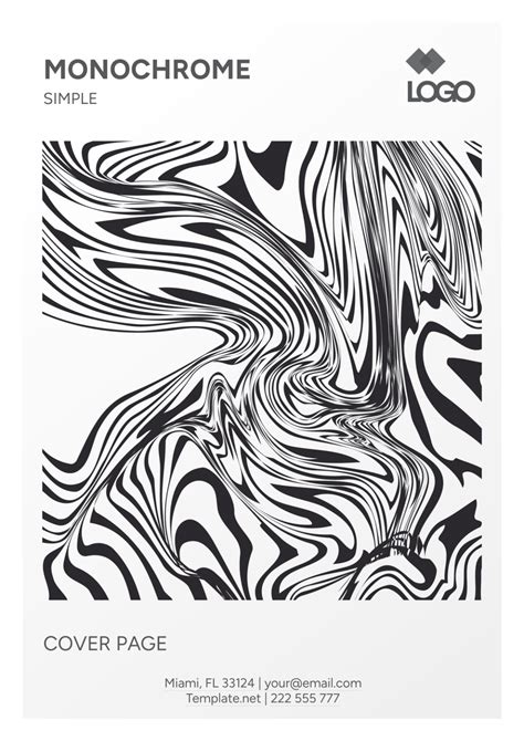 Monochrome Simple Cover Page Template Edit Online And Download Example