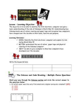 FREE Grade 7 Year 7 ICT Computer Basics Colossus D ICT Workbook By