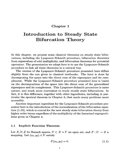 Steady State Bifurcation Theory Pdf Eigenvalues And Eigenvectors