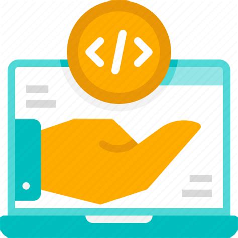 Hand Laptop Care Security System Software Development Programming Icon Download On