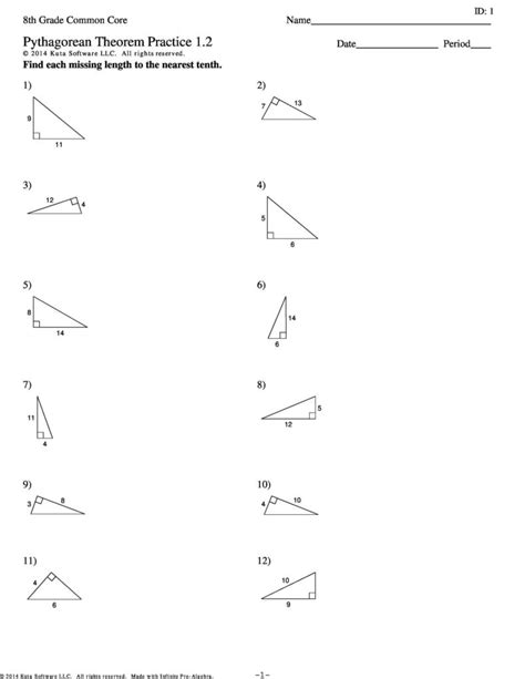 Pythagorean Theorem Worksheet With Answers Word PDF