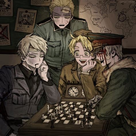 America Russia Prussia And Germany Axis Powers Hetalia Drawn By