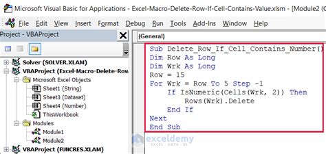 How To Delete Row If Cell Contains Value Using Macro In Excel 2 Examples