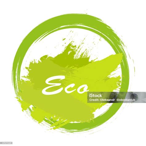 천연 제품 포장 의류 및 식품 팩을 위한 그린 아이콘인 에코 라벨 벡터 에코 사인 그런지 잎 아이콘 벡터 기호입니다 음식 로고 그래픽 디자인 요소입니다 천연 제품 유기 천연