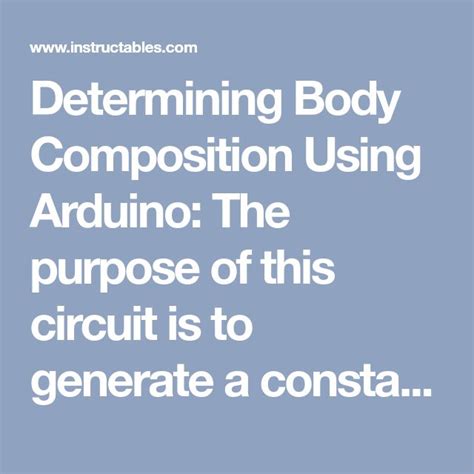 determining body composition using arduino