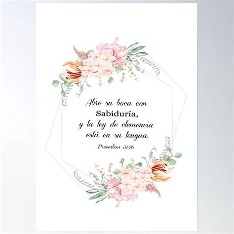 Proverbios 3126 Spanish Bible Verse Poster Bible Verse Posters