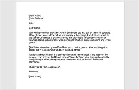 Character Witness Statement Character Witness Statement Template Character Witness Word