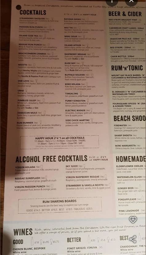 Turtle Bay Menu Latest Prices Uk 2025