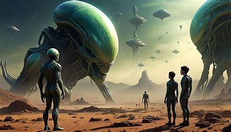 Realistic Aliens Background Cartoon Alien Mutants Background Image
