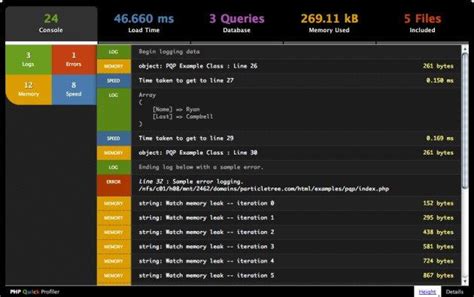 php quick profiler console de debug php paperblog