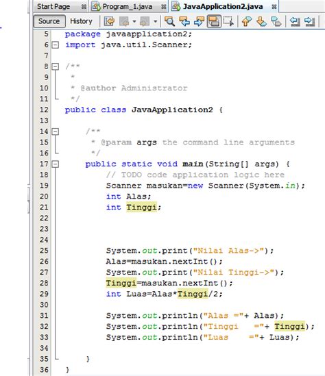 Membuat Rumus Segitiga Menggunakan Aplikasi Netbeans