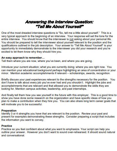 35 Tell Me About Yourself Answer Examples
