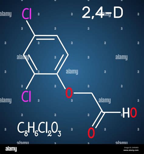 24 Dichlorophenoxyacetic Acid 24 D Molecule Structural Chemical