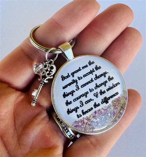 Serenity Prayer Keychain Personalized Keychain Serenity Prayer T