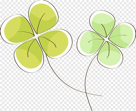 녹색 잎 토끼풀 선 식물 줄기 식물 상징 초록 잎 선 Png Pngwing