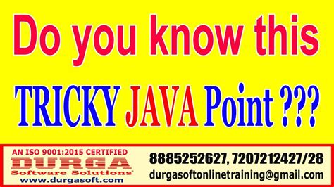 Java Tutorials Do You Know This Tricky Java Point By Durga Sir