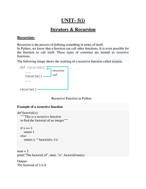 Unit 5i Iterators Recursion Computer System Securitypython