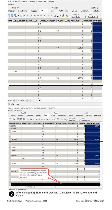 Sigma Totals Show In Query Data Grid Not Sb Data Toad For Oracle