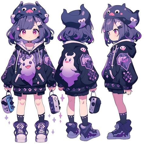 Premium Photo Colorful Female Dragon Themed Chibi Kawaii Video Game Developer Geek Creative