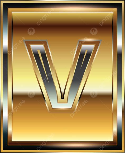 Ingot Font Illustration Letter V Savings Success Letter V Vector
