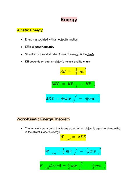 SOLUTION Ap Physics 1 Energy Studypool