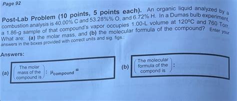 solved post lab problem 10 points 5 points each an