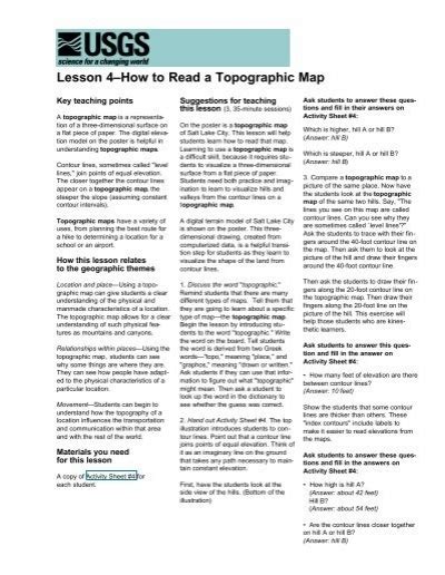 Lesson â How to Read a Topographic Map Orange WaterAtlas org
