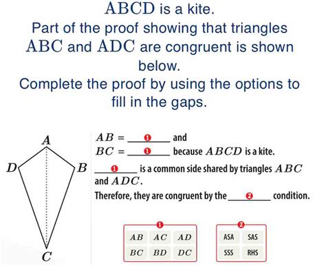 Solved Abcd Is A Kite Part Of The Proof Showing That Triangles Abc