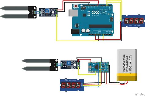 Автономный датчик влажности почвы схема Аппаратная платформа Arduino