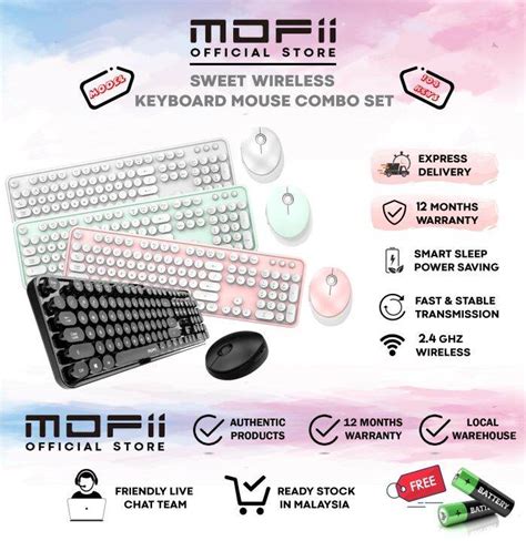 MOFII Sweet Wireless Keyboard And Mouse Combo Gaming Keyboard Lazada