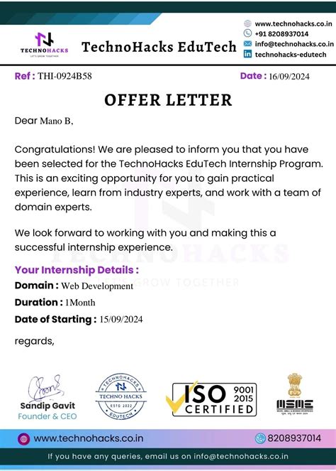 Mano B On Linkedin Internship Webdevelopment Learning Techjourney