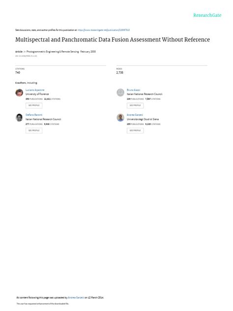Multispectral And Panchromatic Data Fusion Assessm Pdf
