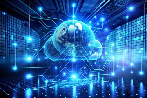 Safeguarding Digital Frontiers Binary Code Data Cloud Protection Premium Ai Generated Image