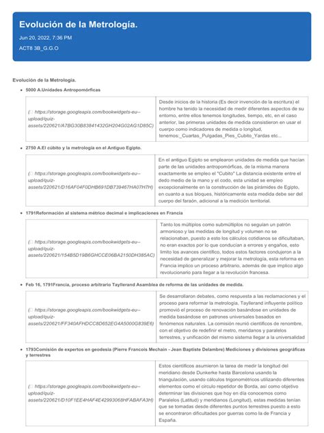 Evolucion De La Metrologia Act8 3b G G O Pdf