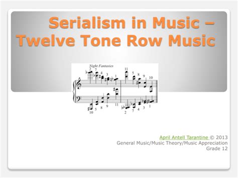 Modern Music 12 Tone Row